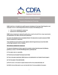 CDBG ED Minimum Underwriting Standards – Resources from NHCDFA