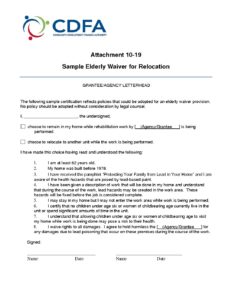Attachment 10-19: Sample Elderly Waiver for Relocation – Resources from ...