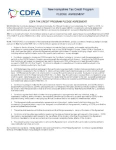 CDFA Tax Credit Program Pledge Agreement – Resources from NHCDFA