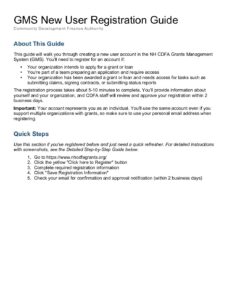 How to Register on GMS – Resources from NHCDFA