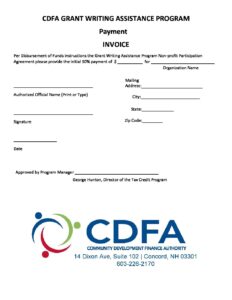 Grant Writing Invoice – Installment 1 – fillable – Resources from NHCDFA